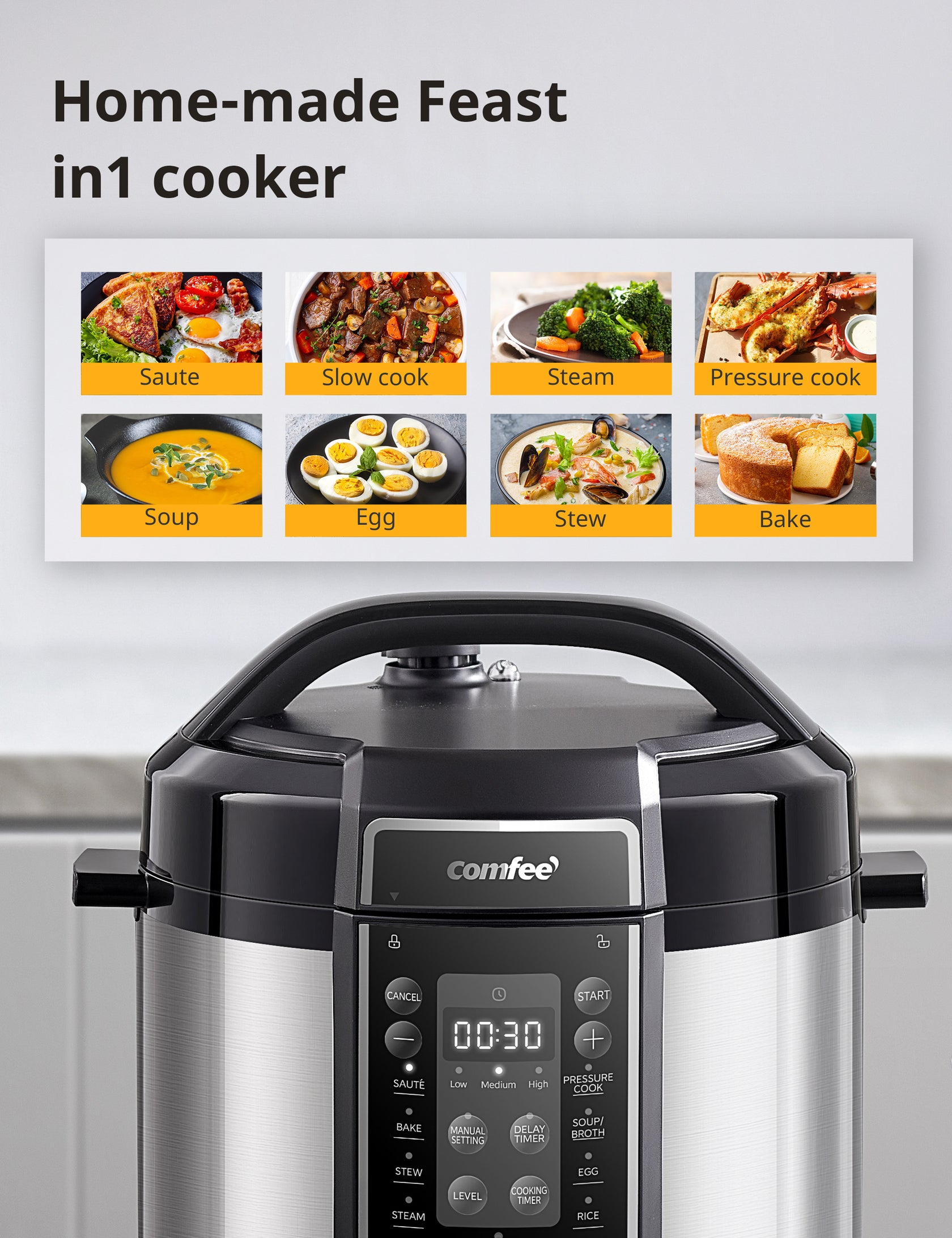 6 Qt Electric Pressure Cooker - Comfee – Comfee’