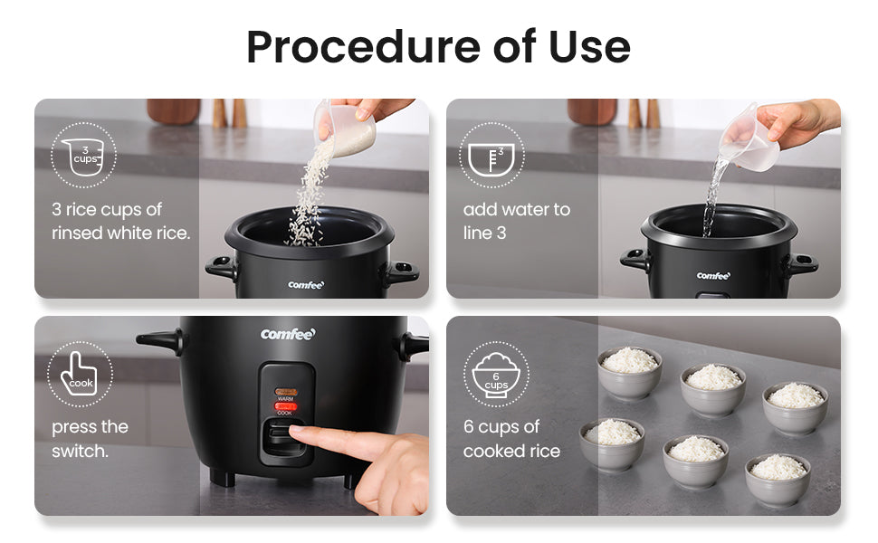 Black Mini Rice Cooker - Comfee – Comfee’