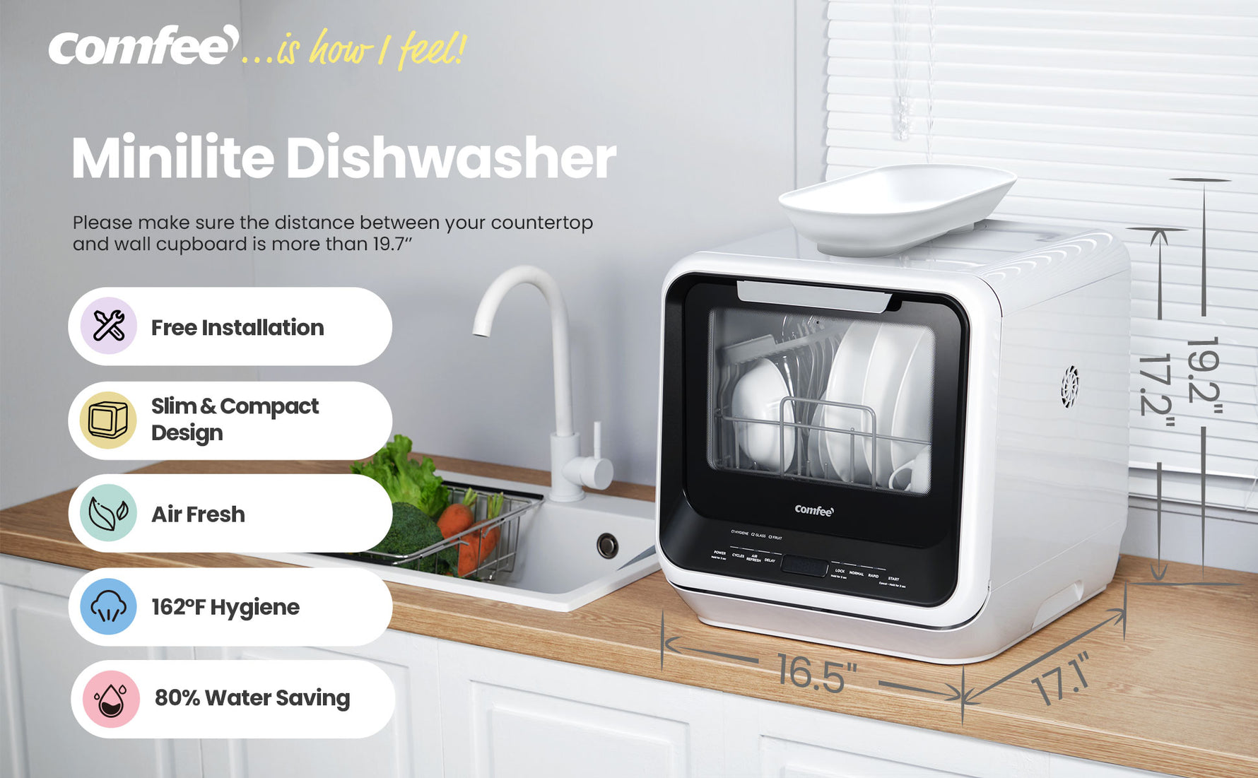 5L Portable Compact Countertop Dishwasher - Comfee – Comfee’