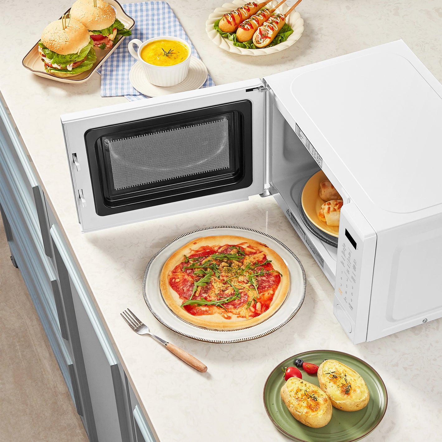 0.7 Cu.ft Retro Countertop Microwave - White – Comfee’