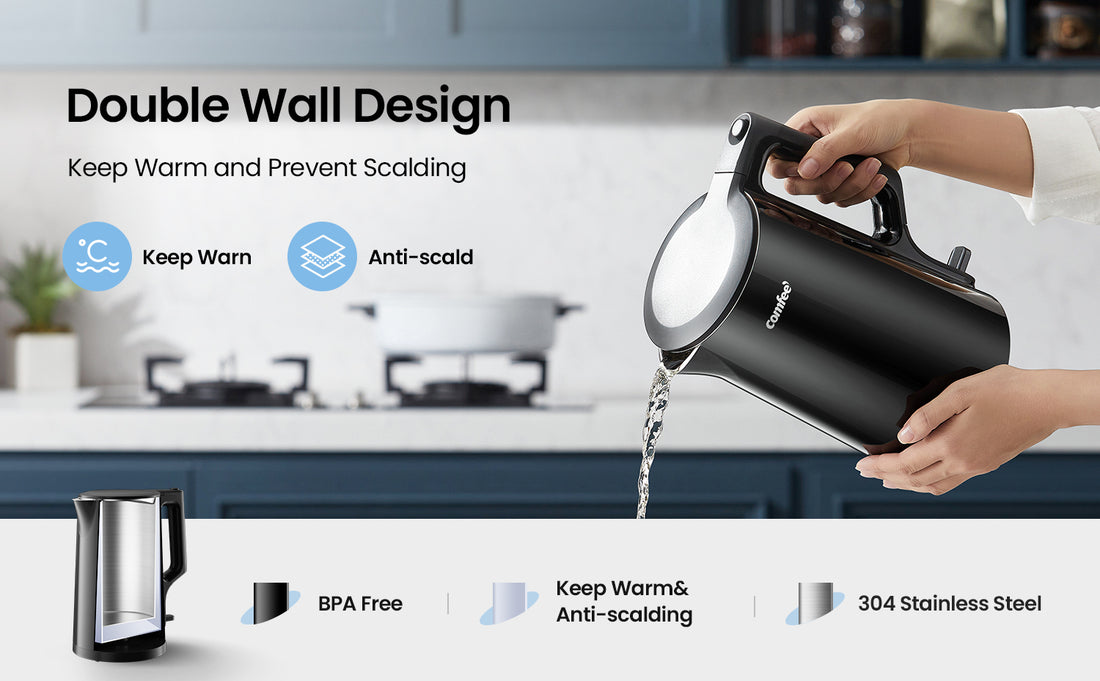1.7L Double Wall Electric Tea Kettle - Comfee – Comfee’