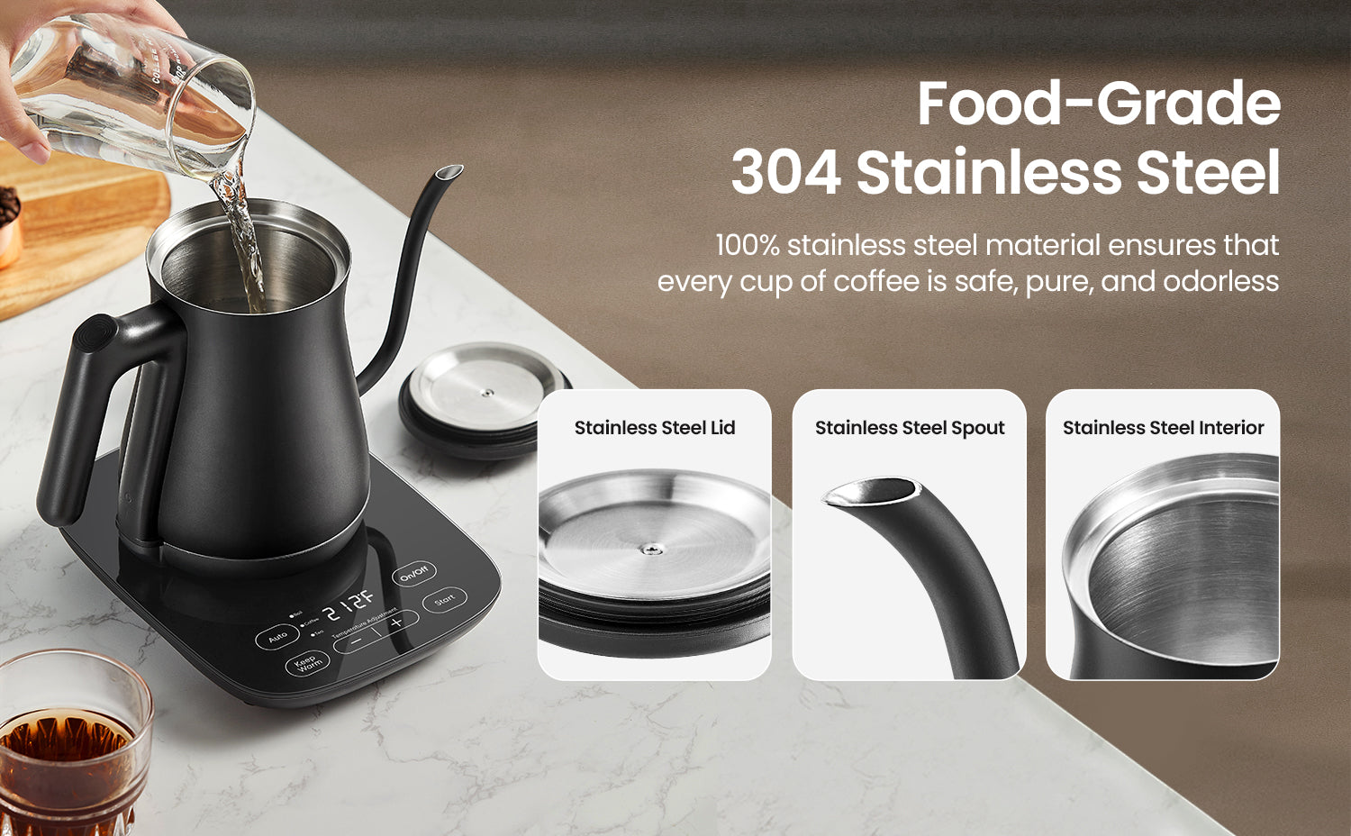 Gooseneck Electric Kettle with Temperature Control - Comfee – Comfee’