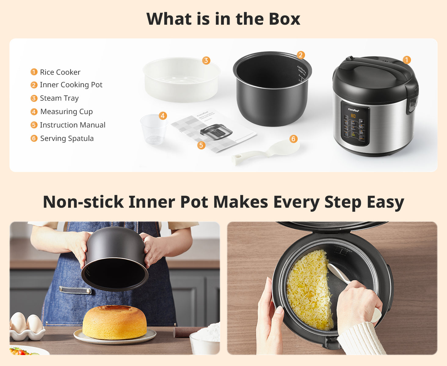 Stainless Steel Electric Rice Cooker With Steamer - Comfee – Comfee’