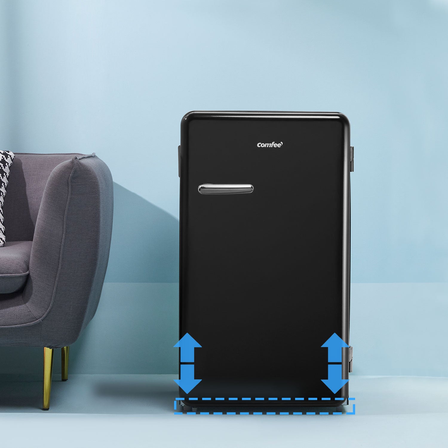 Black Retro Compact Refrigerator With Drinks Cooler - Comfee – Comfee’