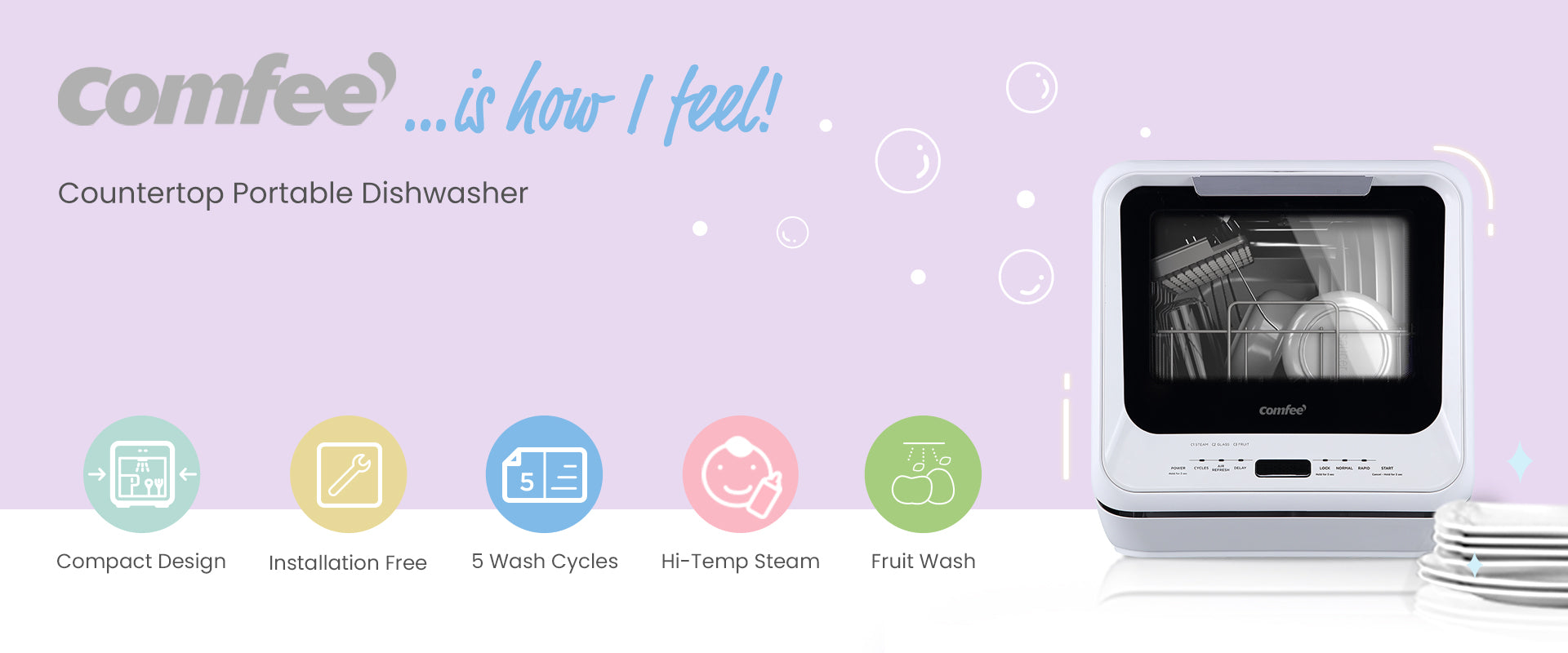 5L Portable Countertop Mini Dishwasher - Comfee – Comfee’